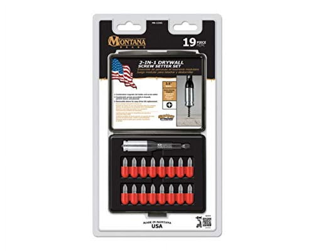 Montana Brand MB-64867 19 Piece 2-In-1 Drywall Screw Setter Set ...