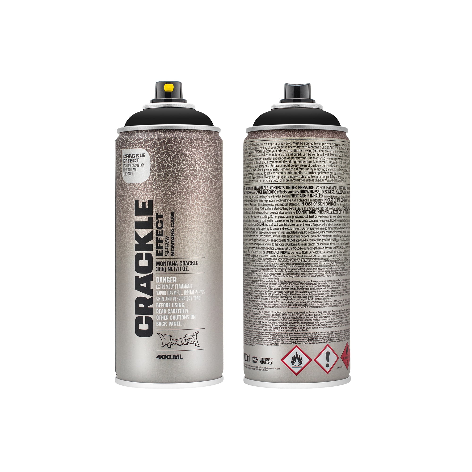Montana Cans CRACKLE EFFECT Spray Paint, 400ml, Traffic Black - Walmart.com