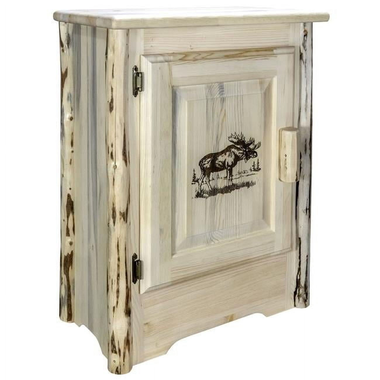 Montana Collection Accent Cabinet with Laser Engraved Moose Design ...