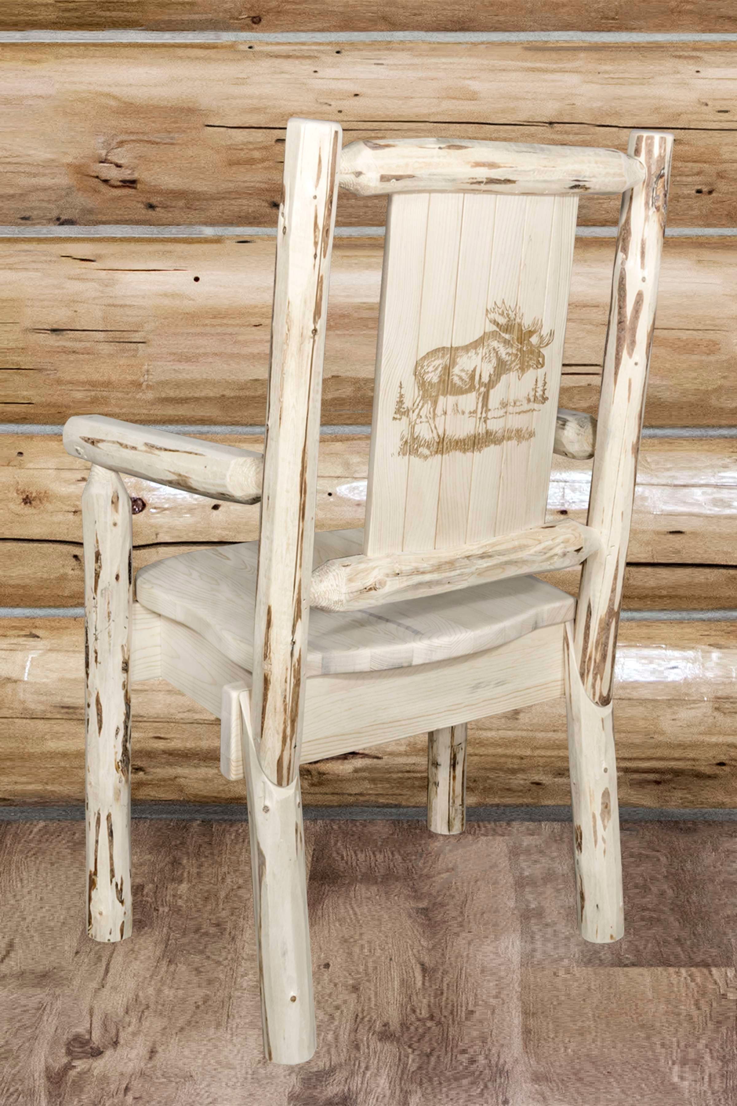 Montana Collection Captain's Chair w/ Laser Engraved Moose Design ...