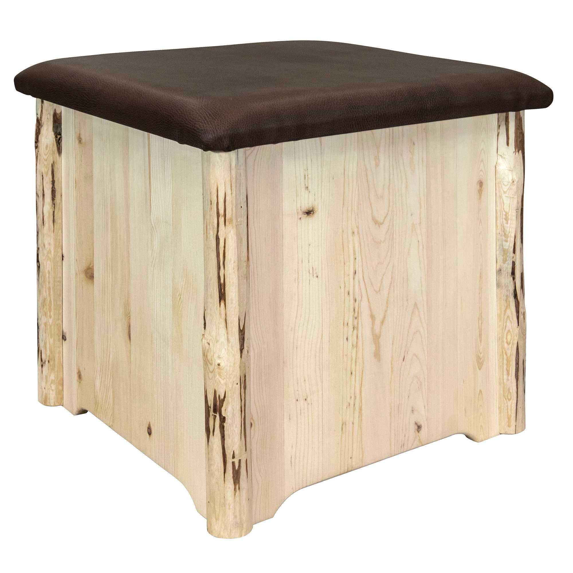 Montana Collection Upholstered Ottoman w/ Storage, Saddle Upholstery ...