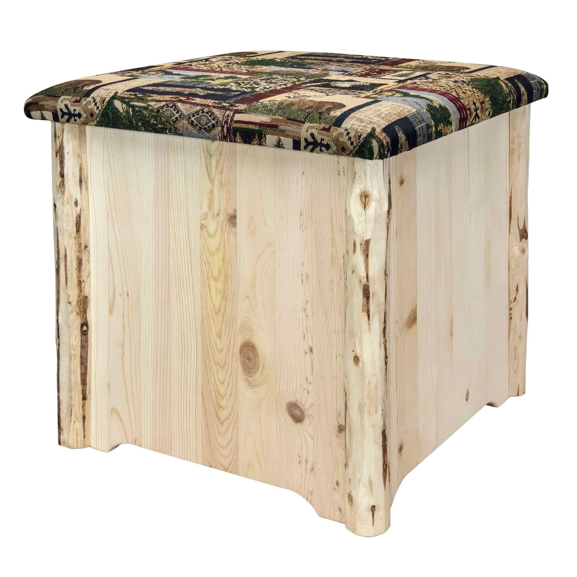 Montana Collection Upholstered Ottoman w/ Storage, Woodland Upholstery ...
