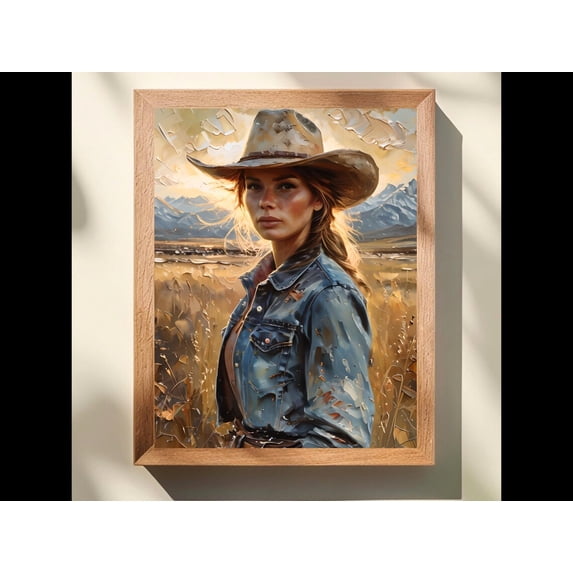 Montana Cowgirl Wall Art, Yellowstone Country Print, Frontier Woman ...