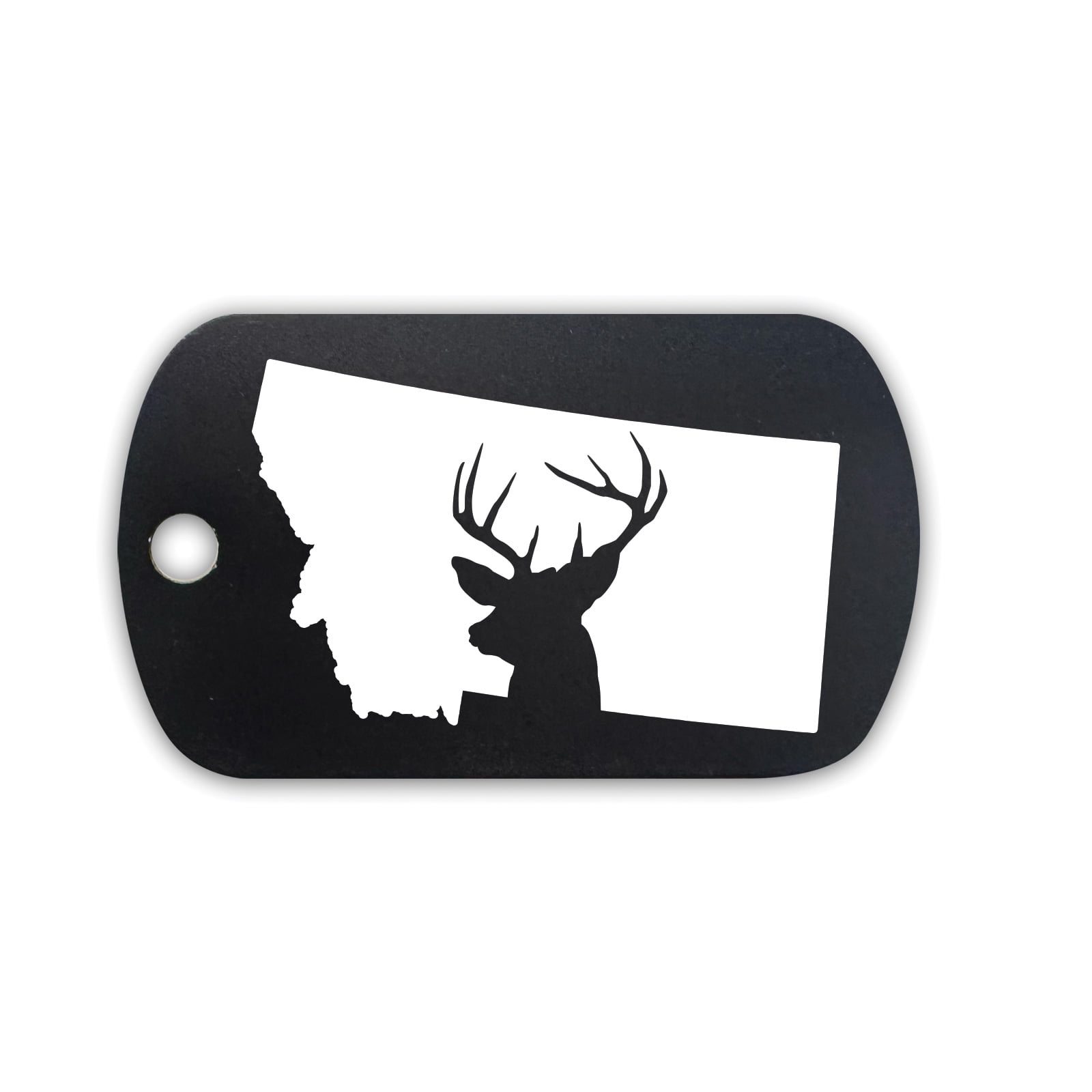 Montana Deer State GI Dog Tag Aluminum Keychain buck hunt hunting rifle ...