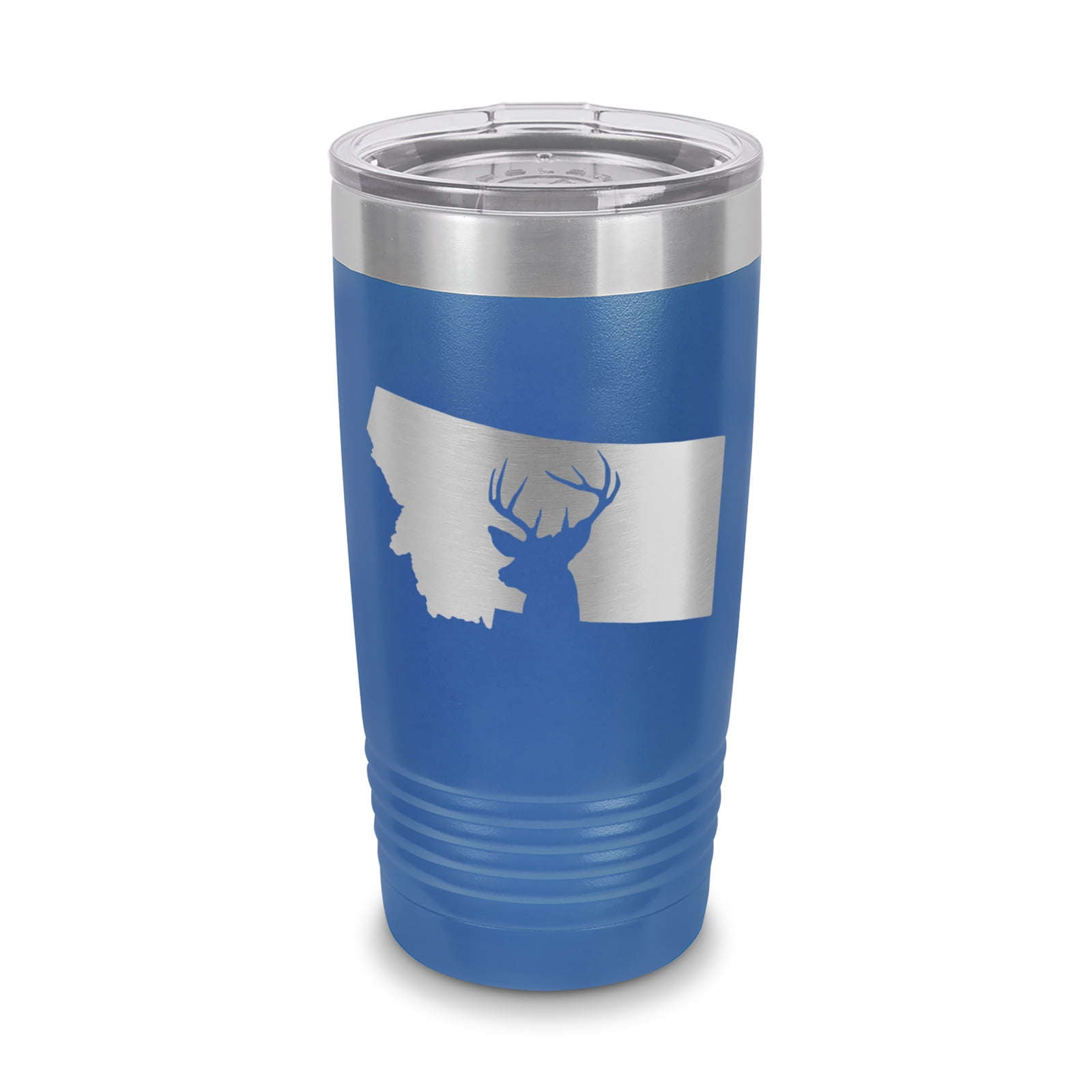 Montana Deer State Tumbler 20 oz - Laser Engraved w/ Clear Lid ...