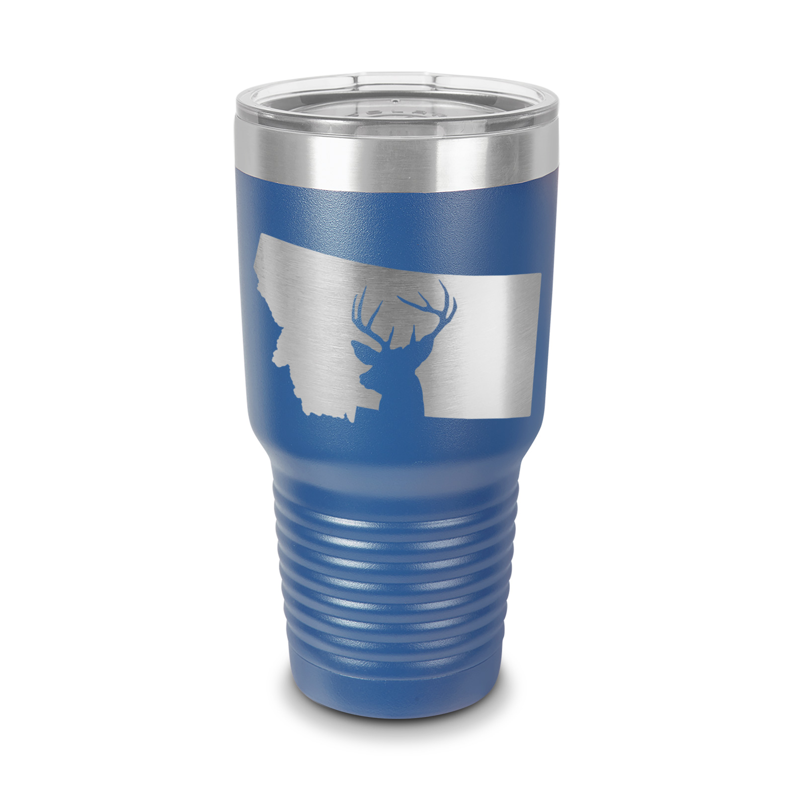 Montana Deer State Tumbler 30 oz - Laser Engraved w/ Clear Lid ...
