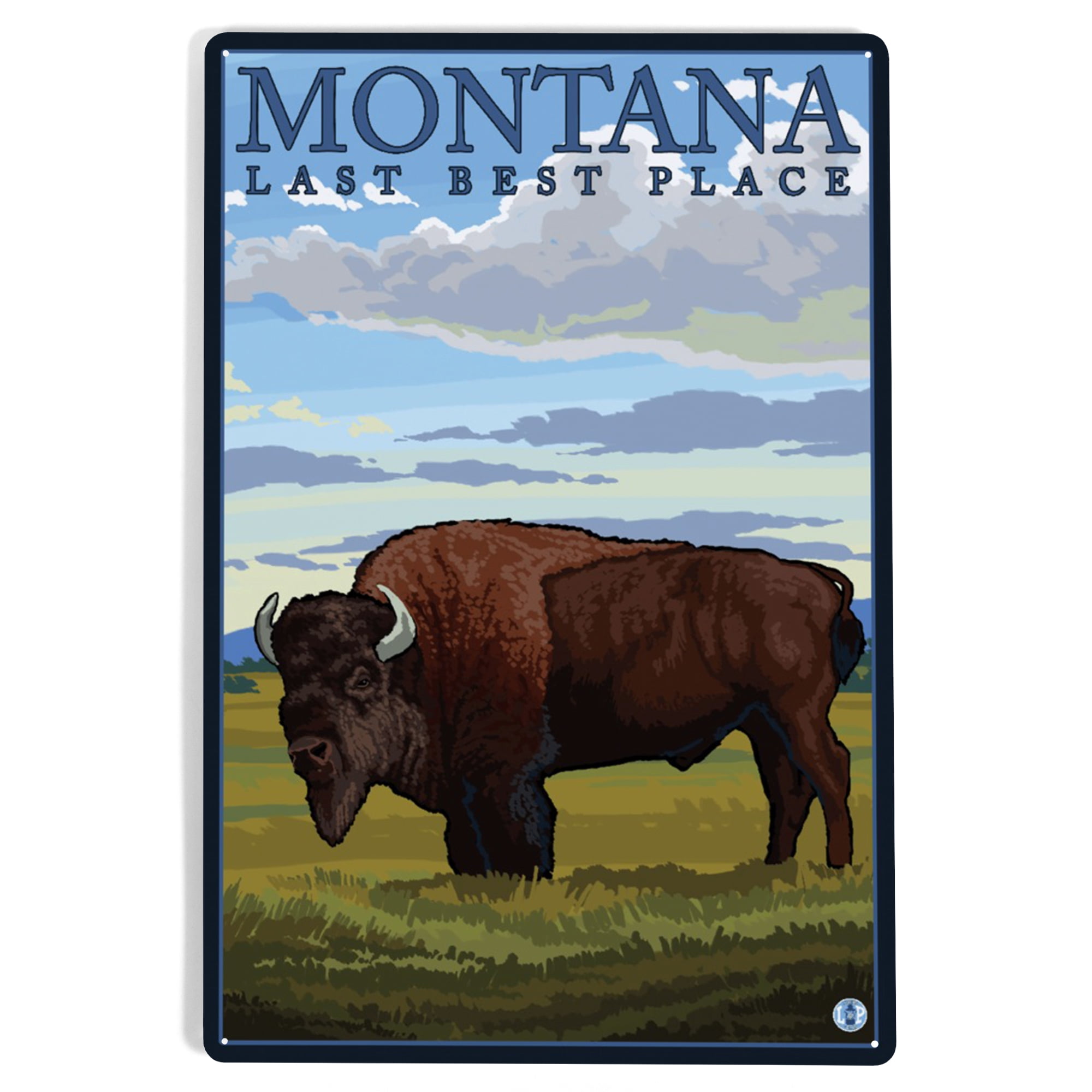 Montana, Last Best Place, Bison (12x18 Aluminum Art, Indoor Outdoor ...