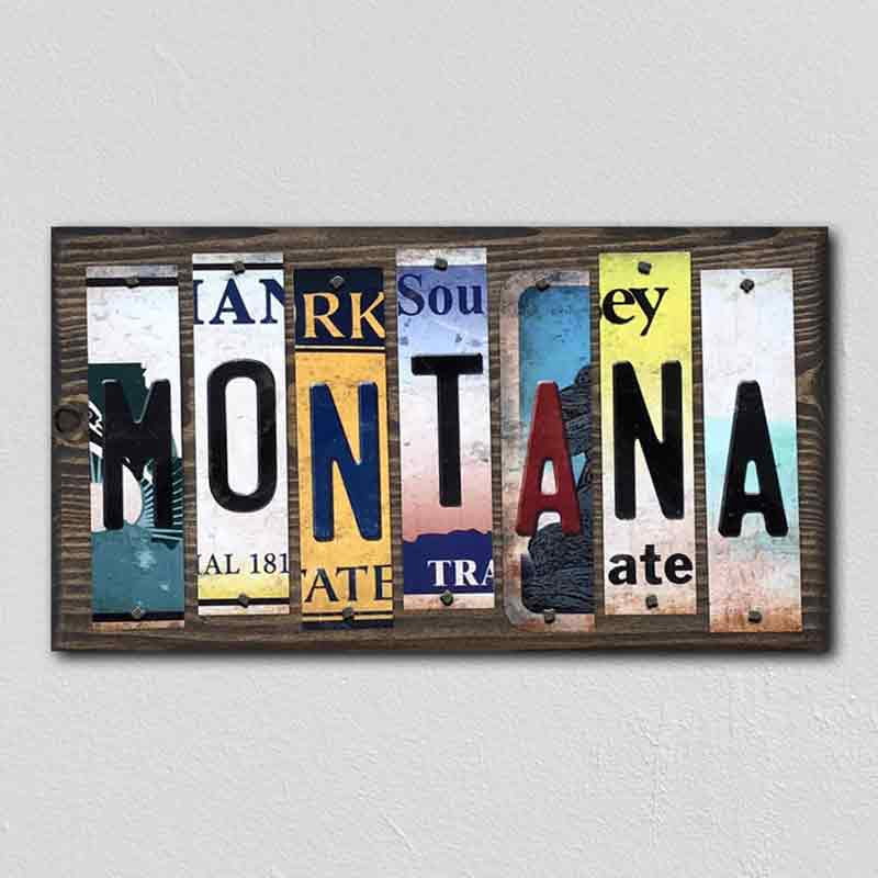 Montana License Plate Tag Strips Novelty Wood Signs WS-176 8" x ...