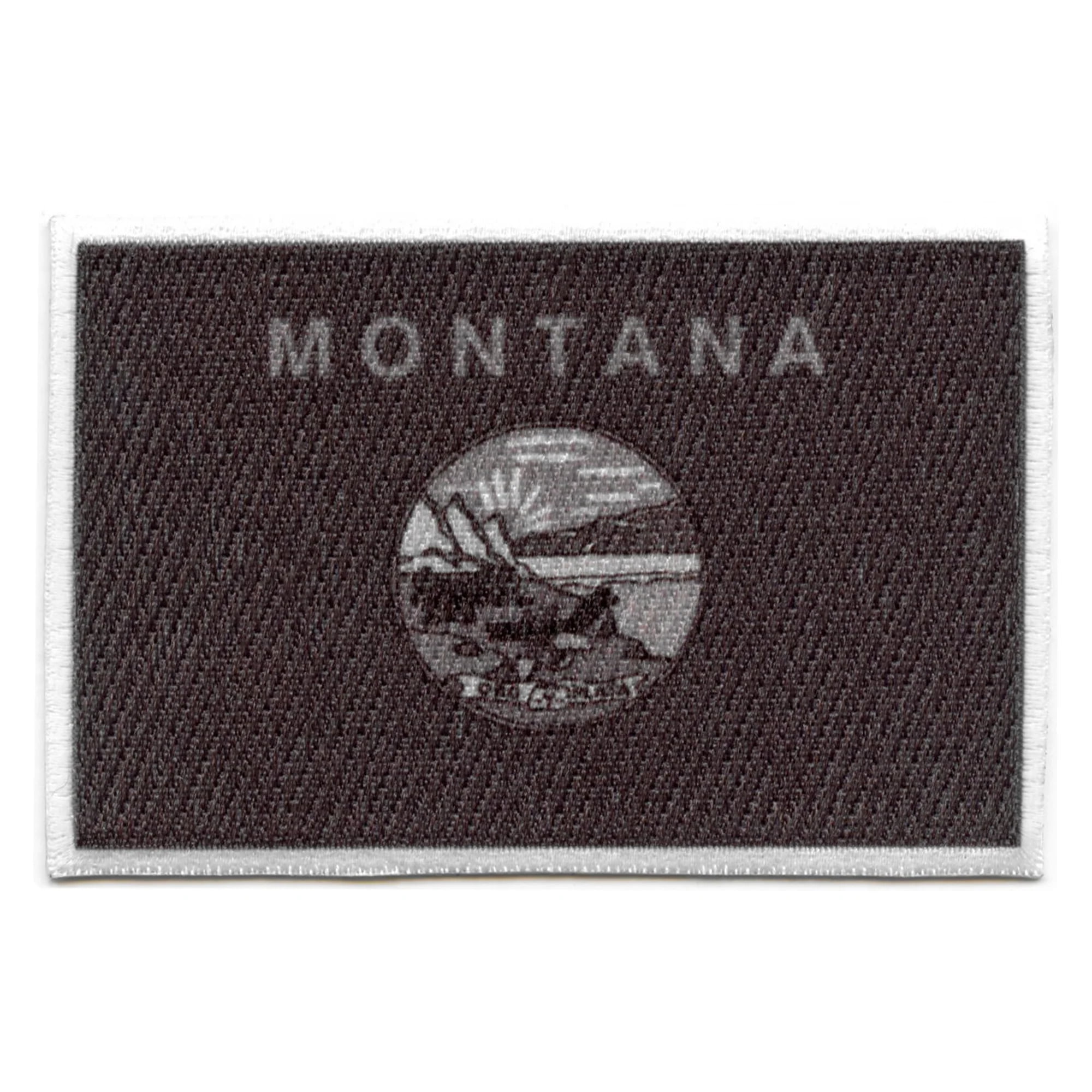 Montana Patch State Flag Grayscale Embroidered Iron On - Walmart.com