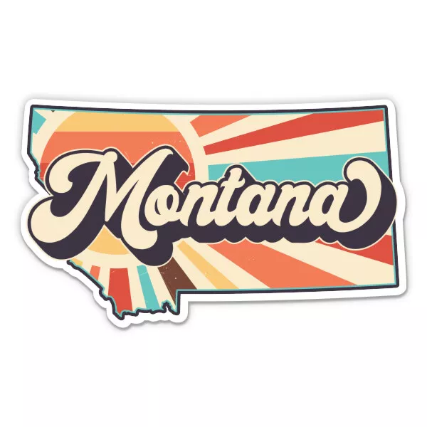 Montana Retro Style State Sticker Phone Decal Water Bottle Stickers Car ...