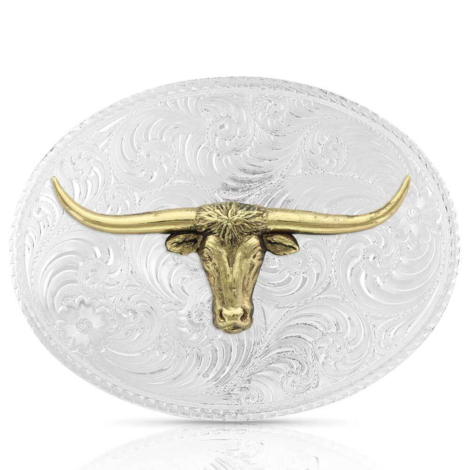 Montana Silversmith American Beauty Filigree Longhorn Belt Buckle 6145-767H - Walmart.com