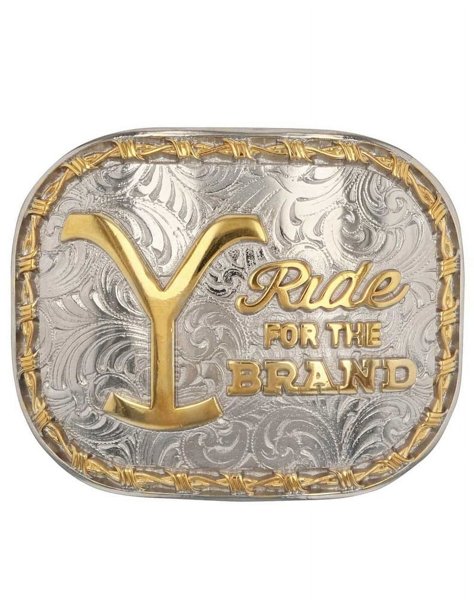 Montana Silversmiths Belt Buckle Brand Yellowstone Silver A966YEL ...