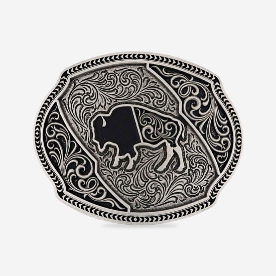 Montana Silversmiths Buffalo Roam Attitude Buckle - A987S, Metallic ...