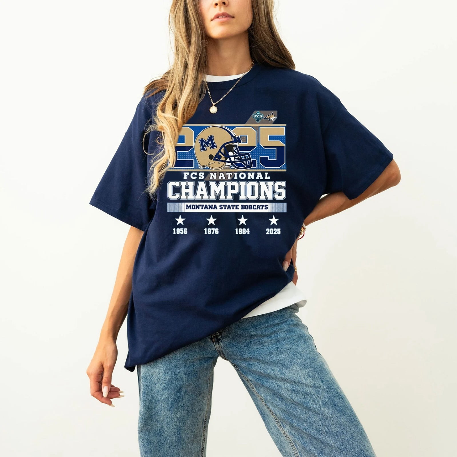 Montana State Bobcats 2025 Helmet FCS National Champions TShirt ...