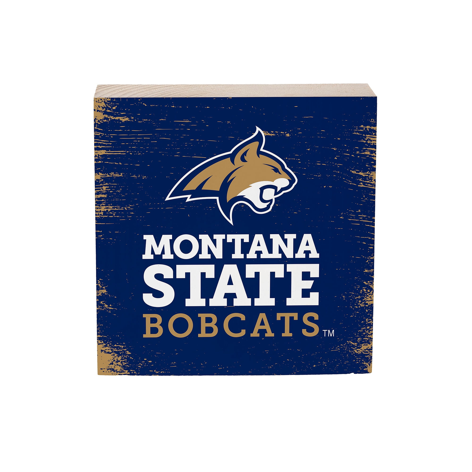 Montana State Bobcats 6" Square Fan Chant Wood Block Shelf Sign ...