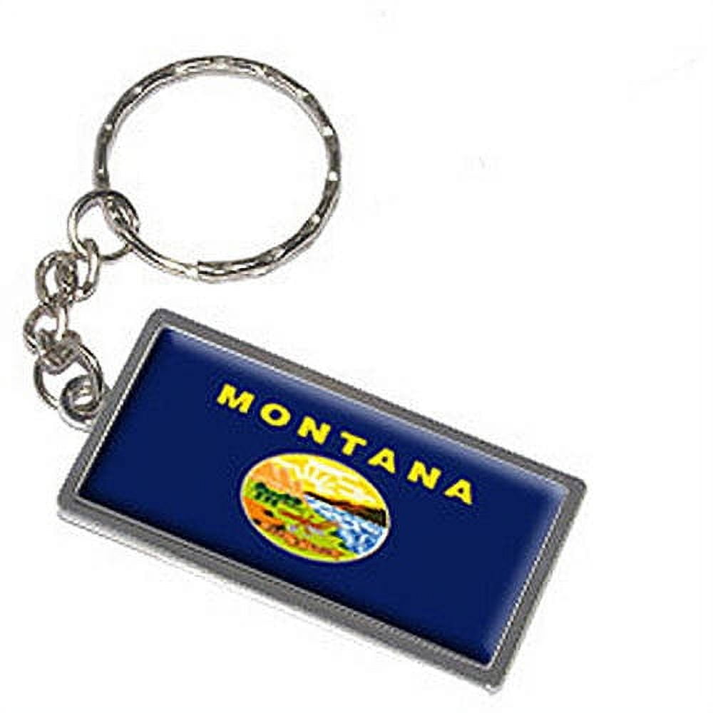 Montana State Flag Keychain Key Chain Ring - Walmart.com