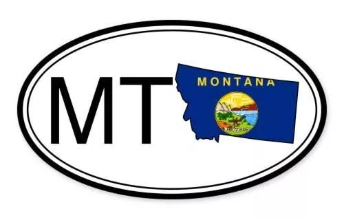 Montana State Flag Oval Car Sticker Phone Decal Water Bottle Stickers ...