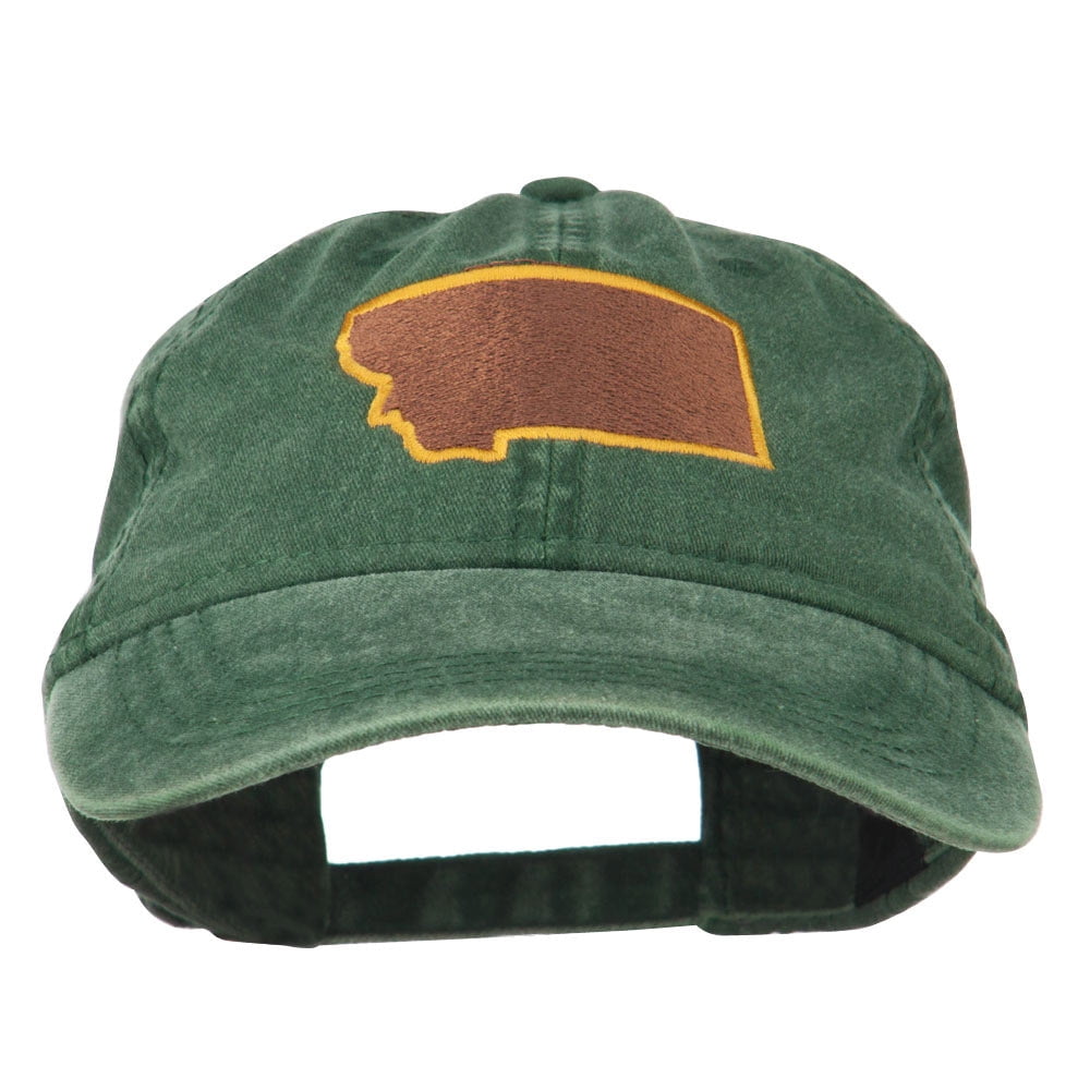 Montana State Map Embroidered Cap - Dark Green OSFM - Walmart.com