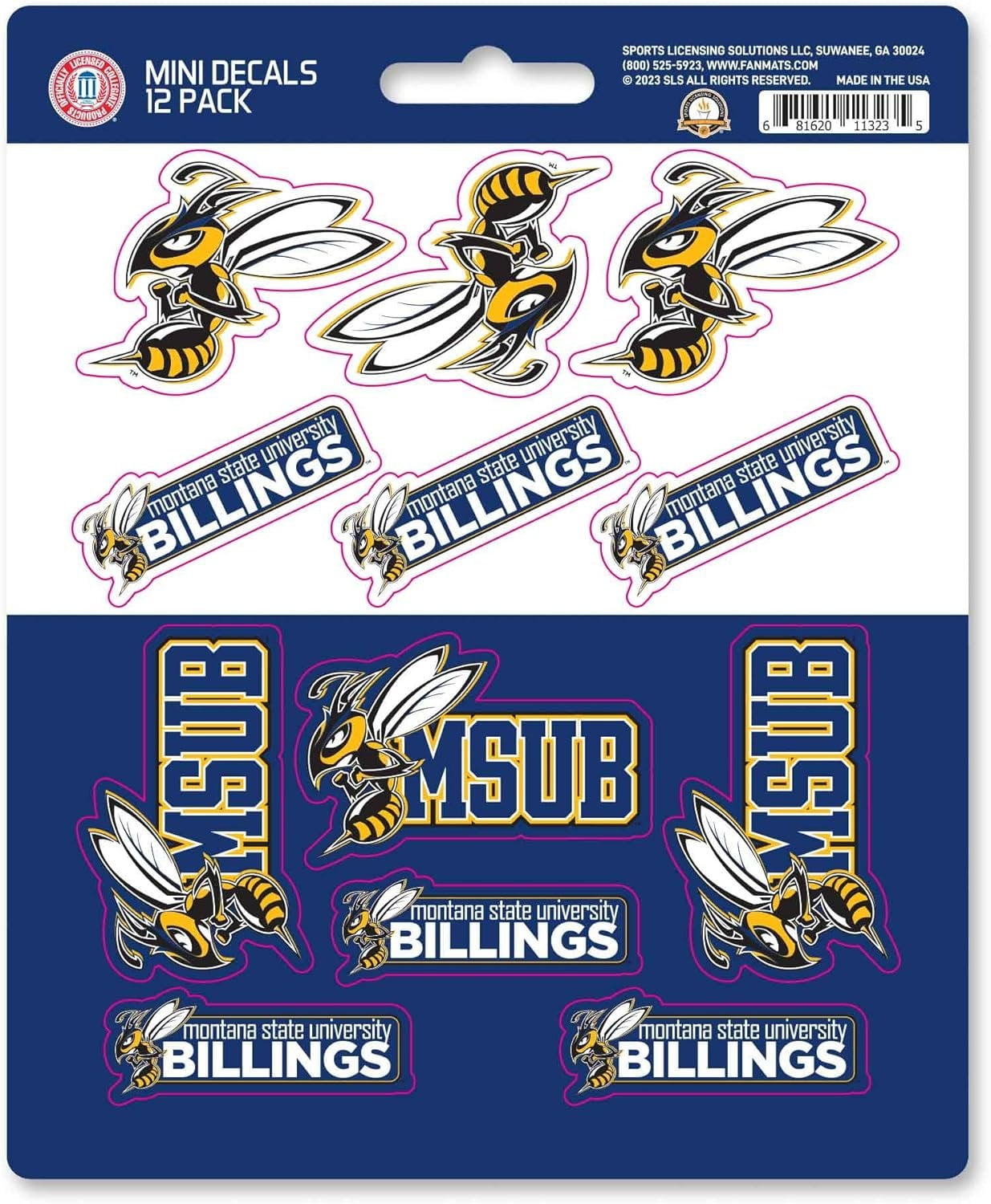 Montana State University Billings Yellowjackets 12-Piece Mini Decal ...
