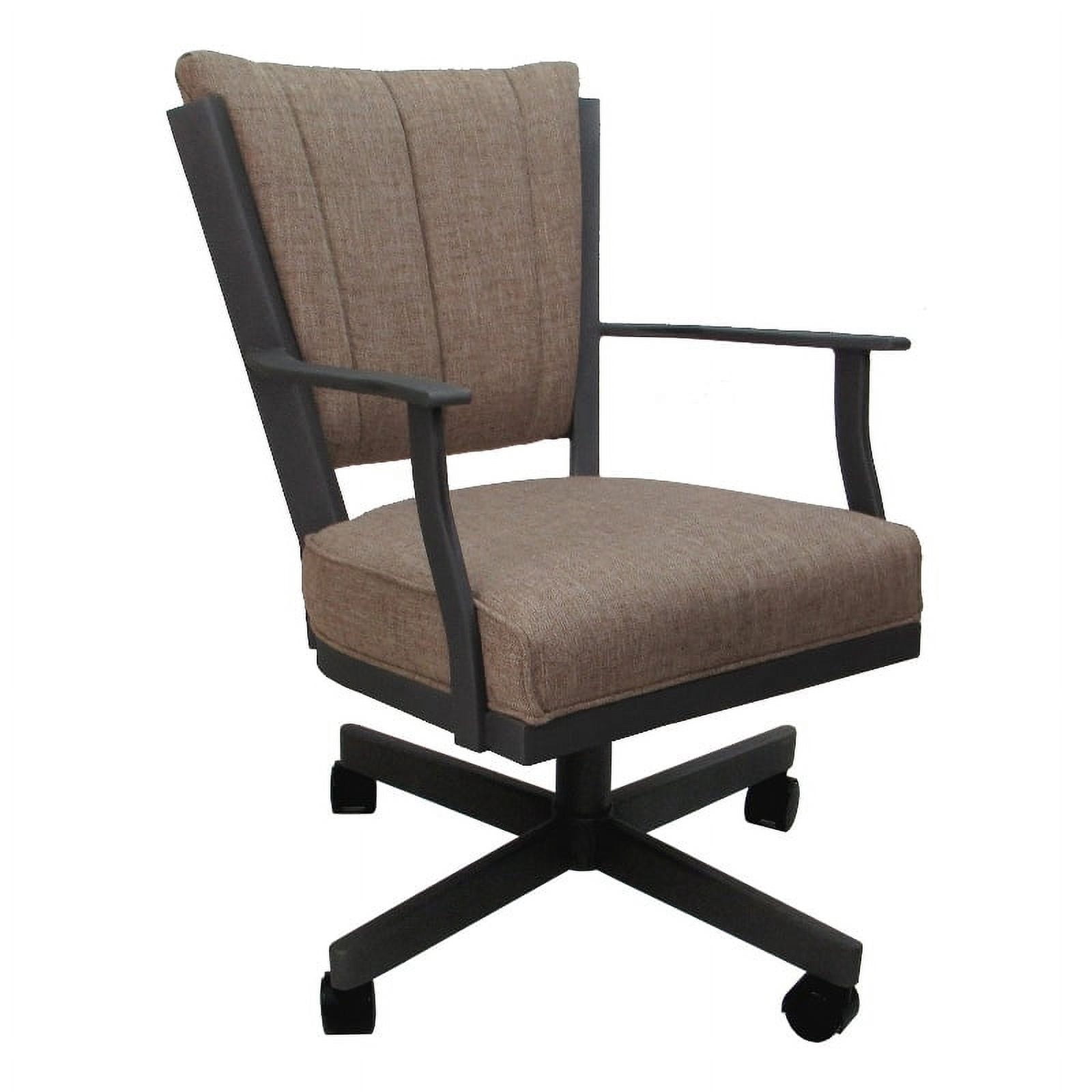 Montana Swivel Metal Dining Caster Chair - Basin Beige Fabric - Gray ...