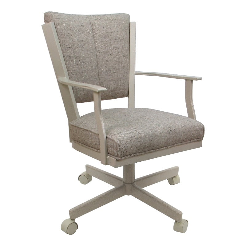 Montana Swivel Metal Dining Caster Chair - Hemsath Driftwood Fabric ...