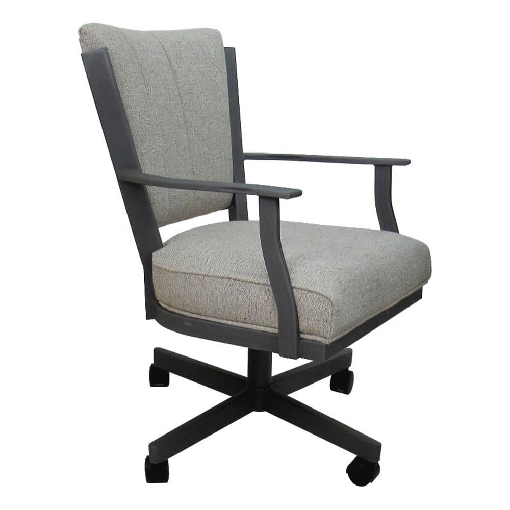 Montana Swivel Metal Dining Chair with Casters - Hemsath Slate Gray ...