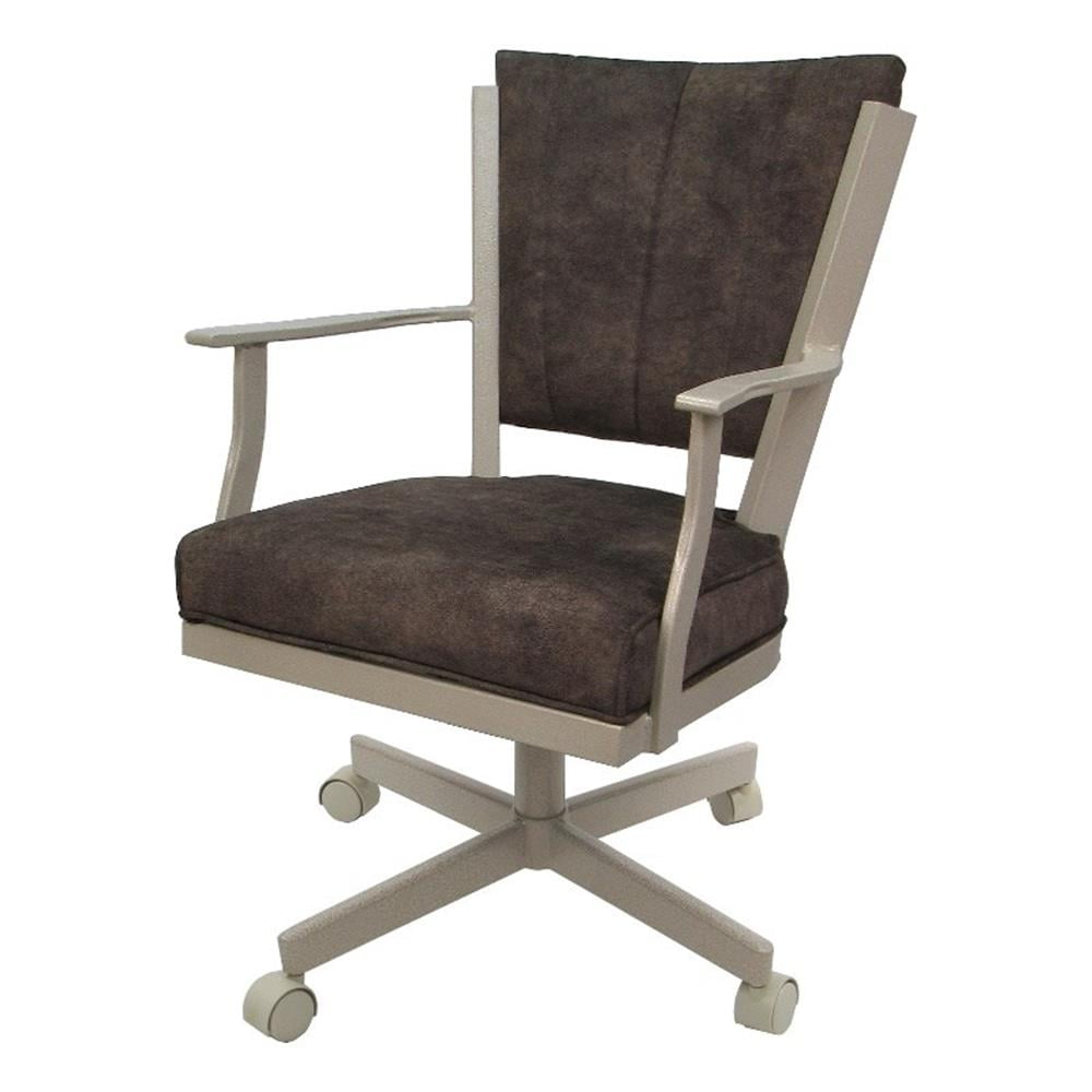 Montana Swivel Metal Dining Caster Chair - Outlier Ash Brown Fabric ...