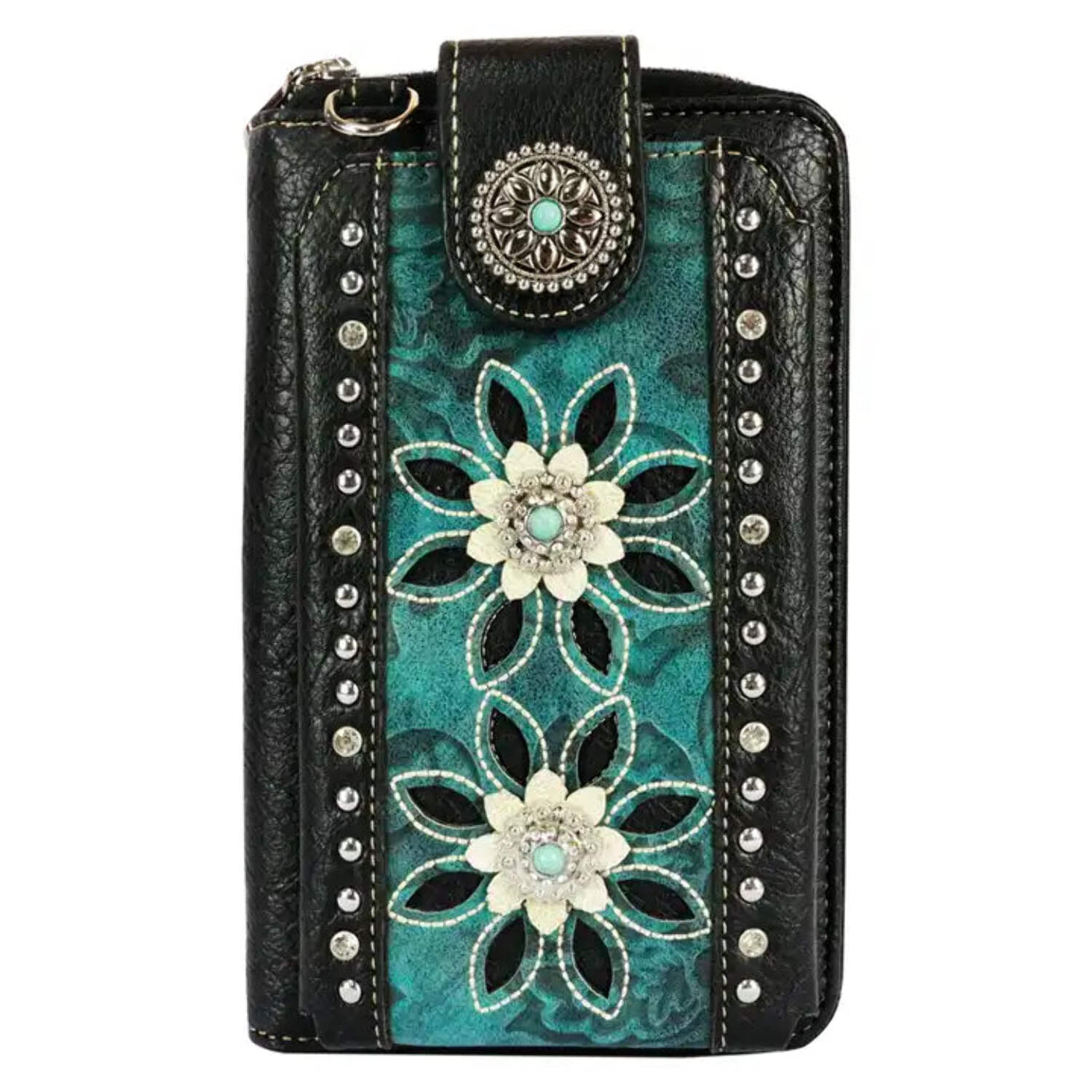 Montana Twist Turquoise Tooled PU Leather Laser-Engraved Flower and ...