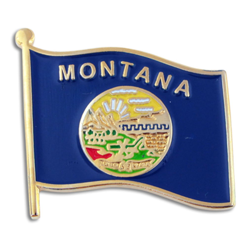 Montana US State Flag MT Enamel Lapel Pin 1 - Walmart.com