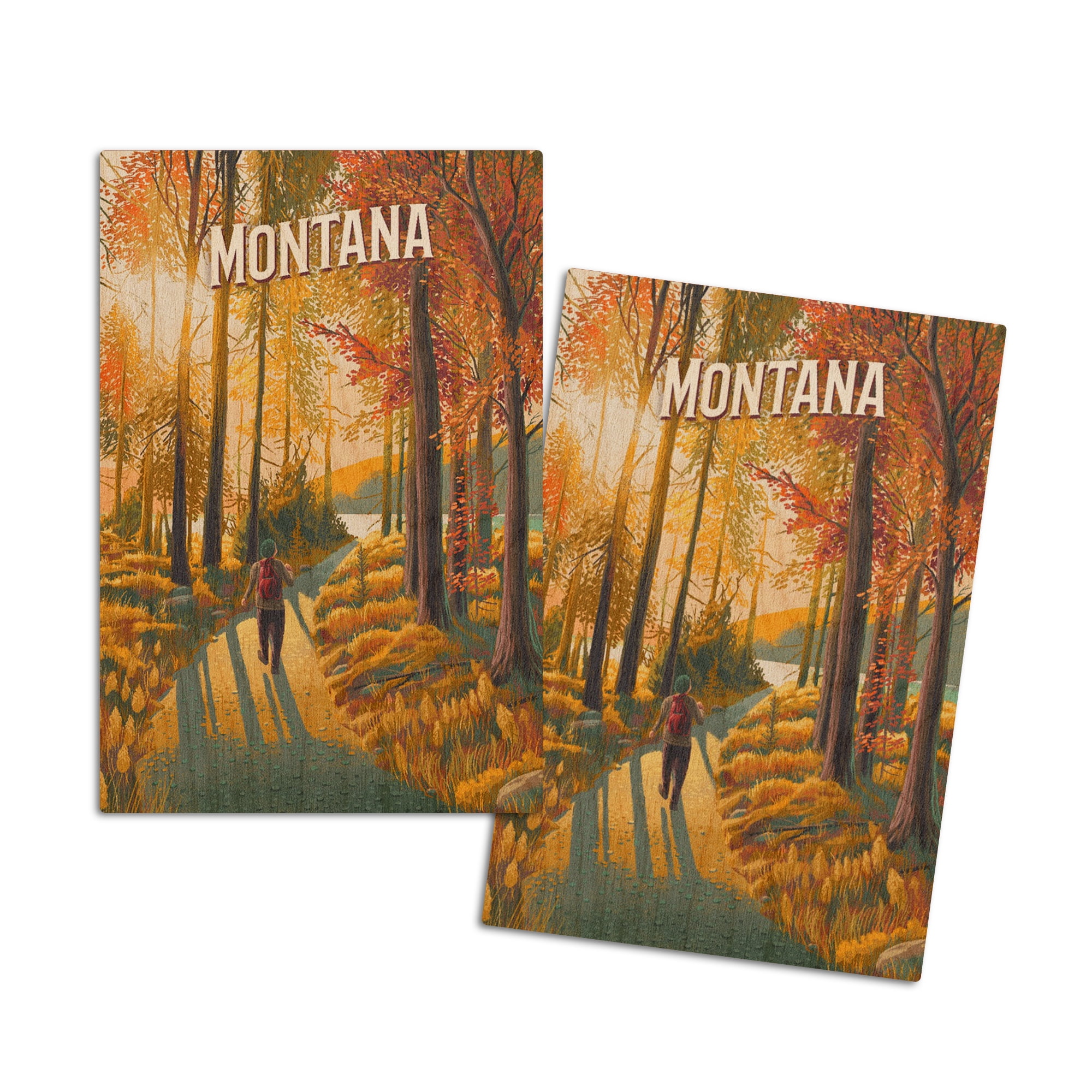 Montana, Walk In The Woods, Day Hike, Fall (4x6 Birch Wood Postcards, 2 ...