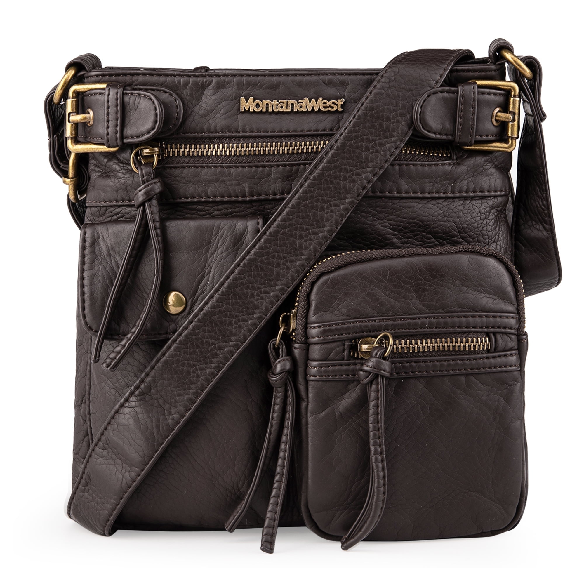 Montana West Crossbody Bag for Women Soft Washed Leather Multi Pocket ...