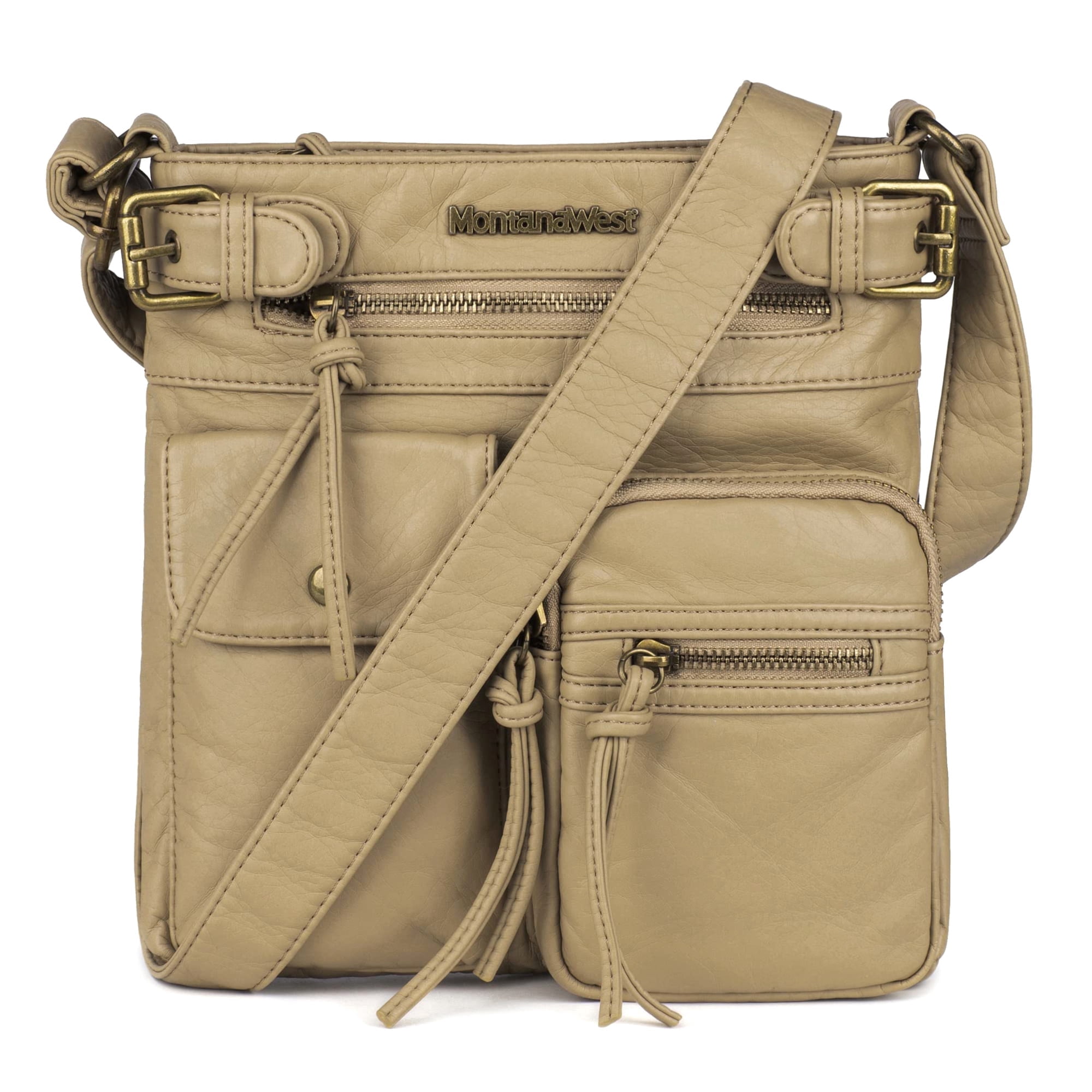 Montana West Crossbody Bag for Women Soft Washed Leather Multi Pocket ...