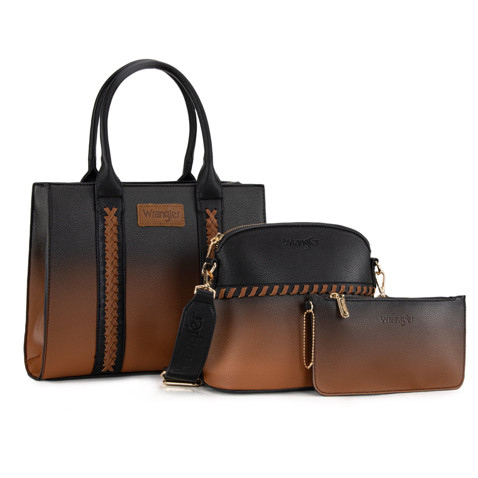 Wrangler 3Pcs Handbags Set Tote Bag & Medium Crossbody Purse & Wallet ...