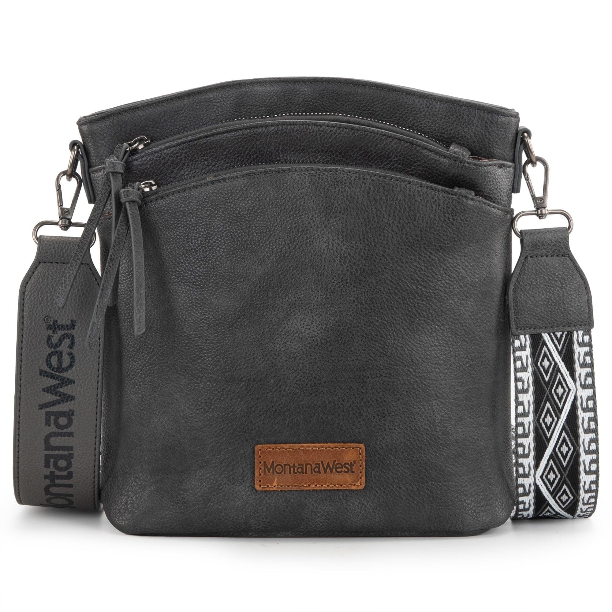 Montana West Multi Zip Pocket Large Crossbody Bag With Guitar Strap, A ...