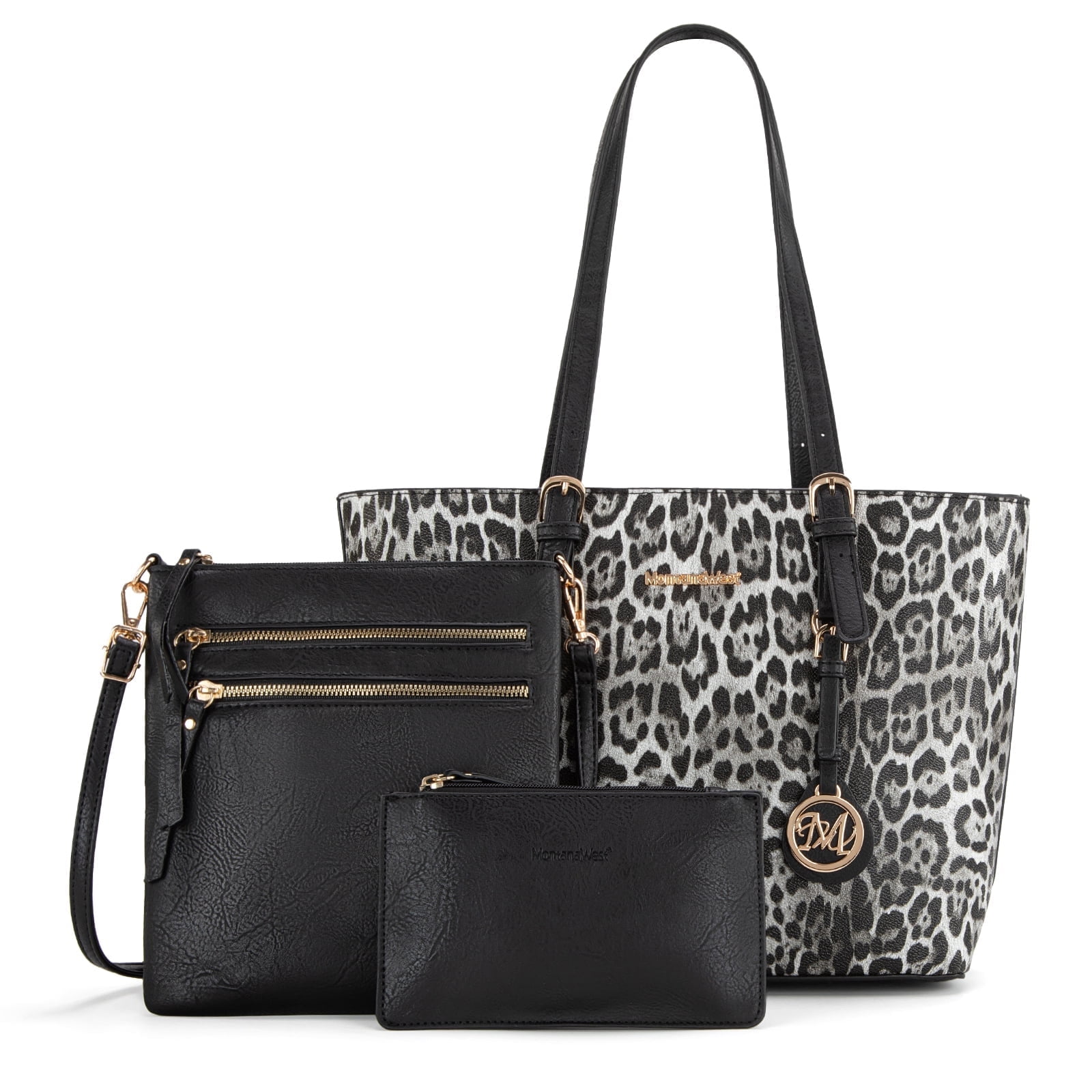 Montana West Purses for Women Tote Bag 3Pcs Set Leopard Print Satchel ...