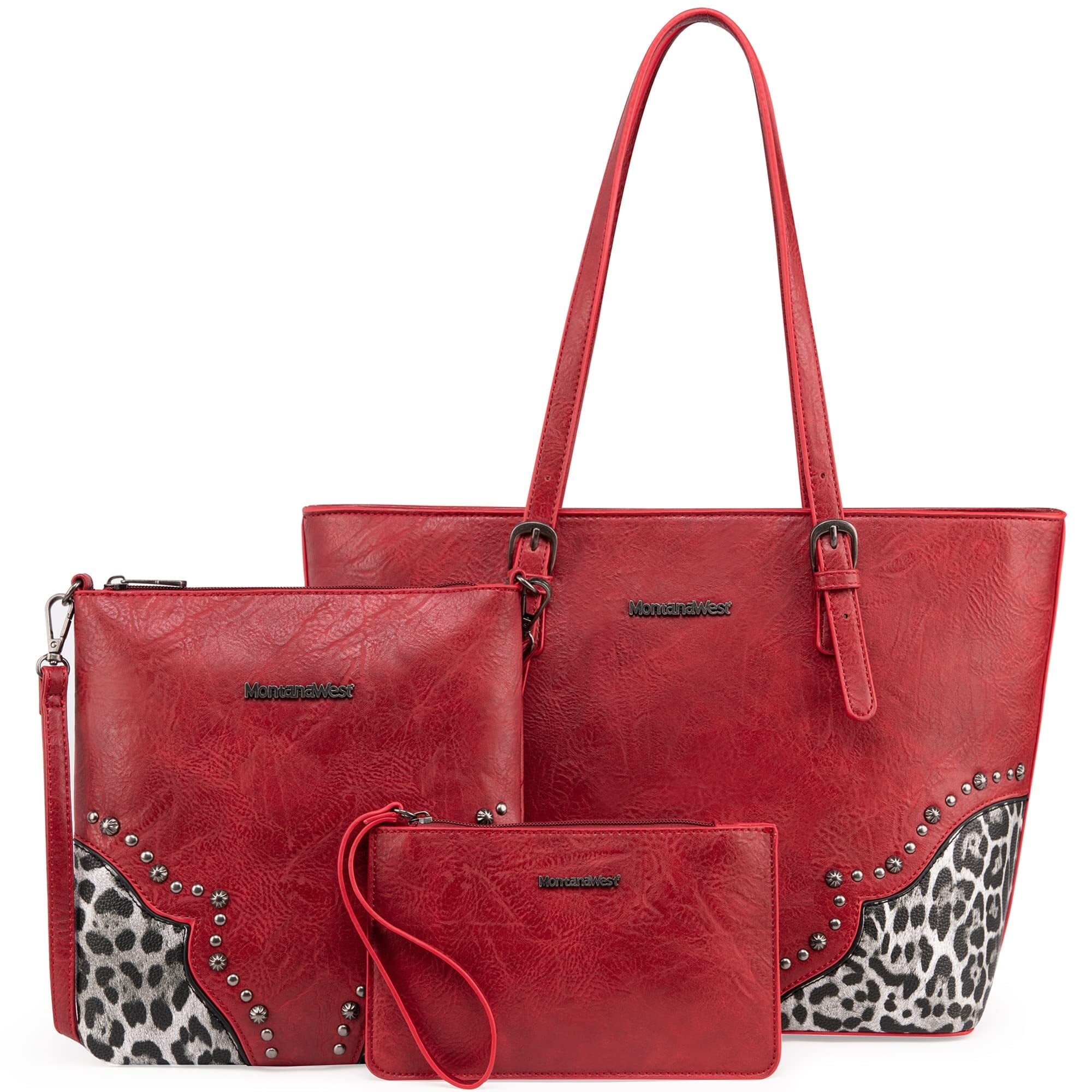 Montana West Purses for Women Tote Bag 3Pcs Set Leopard Print Satchel ...