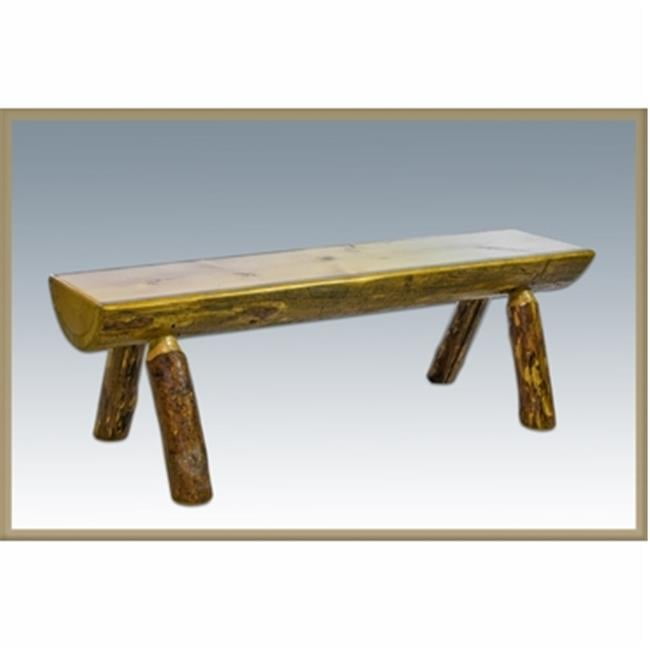 Montana Woodworks MWGCHLB6EXT 6 ft. Glacier Country Half Log Bench, Exterior Stain - Walmart.com
