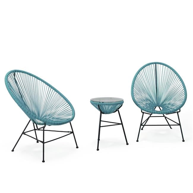 Montara Modern Outdoor Acapulco Lounge Patio Set with Glass Top Table ...