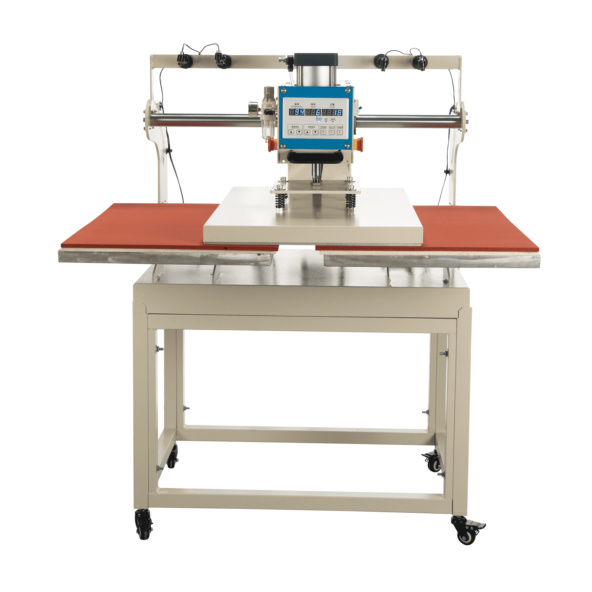 Montary 20x28" Pneumatic Heat Press, Sliding Dual Platen w/ Adjustable Infrared & Up-Sliding ...