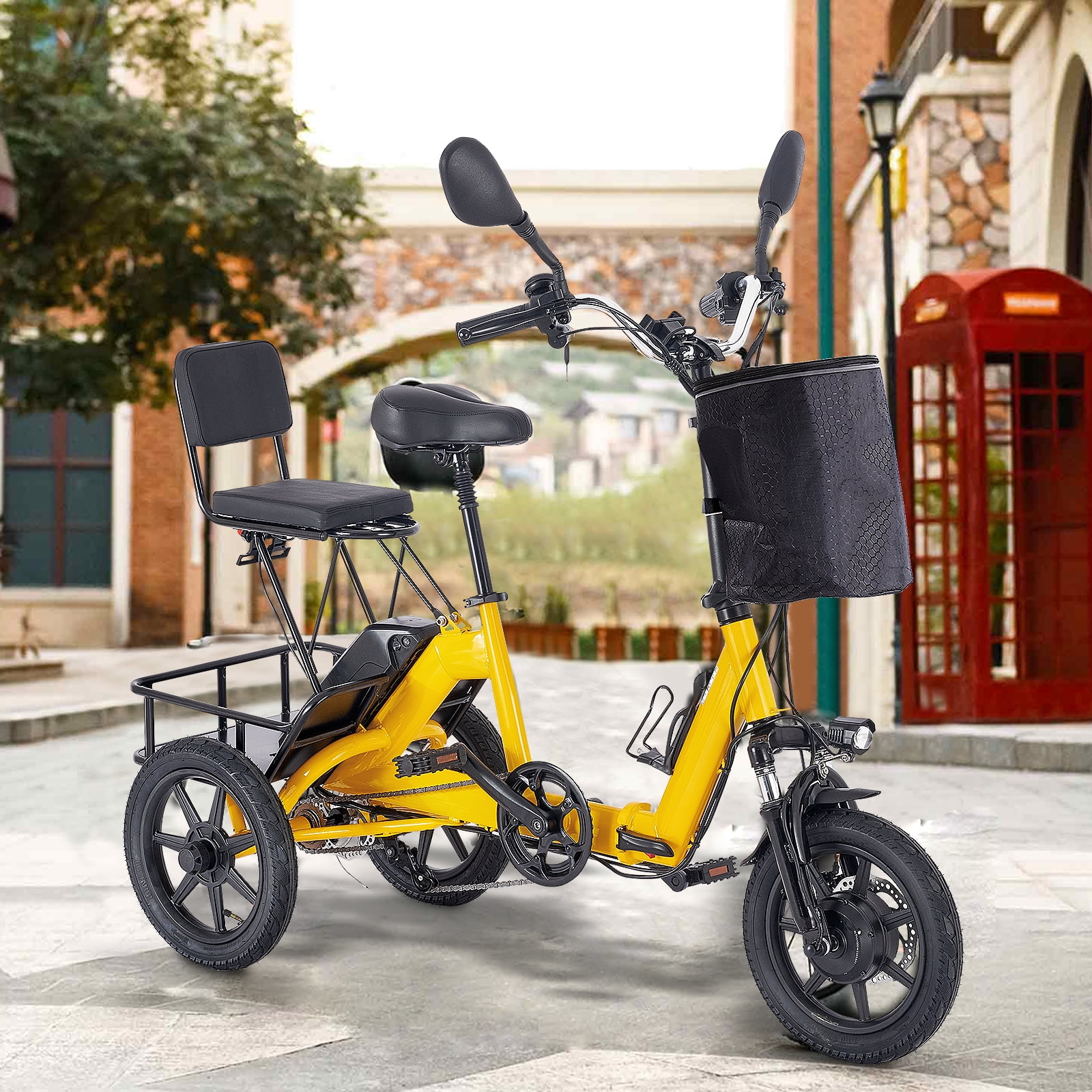 Montary Adult Foldable 3 Wheel Electric Tricycle 350W 48V Electric ...