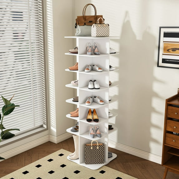 Montary Company 7-Tier Square Rotating Shoe Rack Tower, 360° Revolving ...