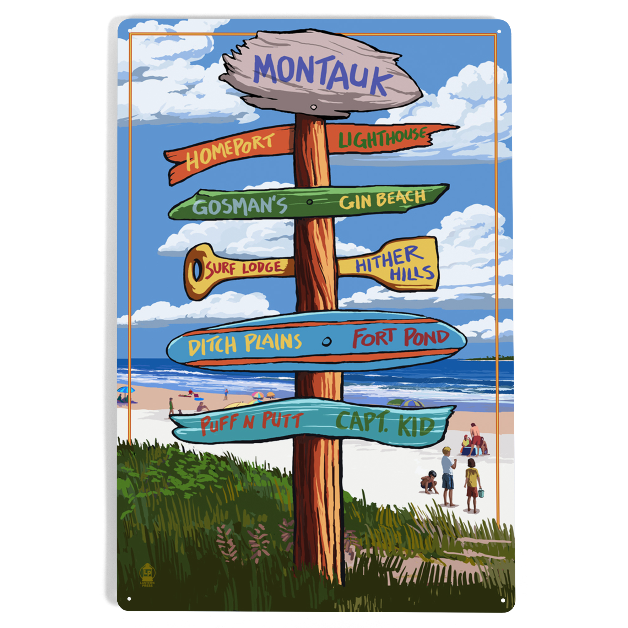 Montauk, New York, Sign Destinations (12x18 Aluminum Art, Indoor ...