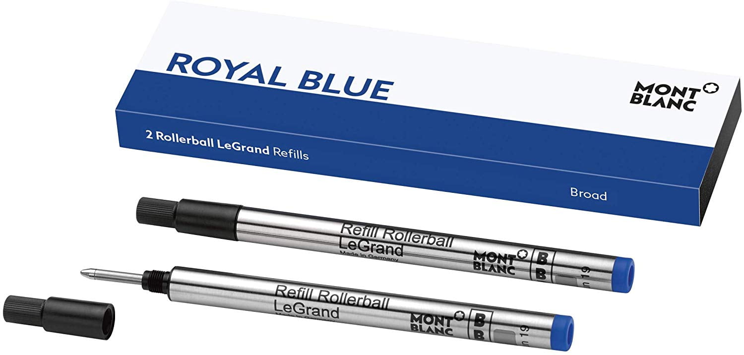 Montblanc 2 Rollerball LeGrand Refills, Broad (B), Royal Blue, 124497 ...