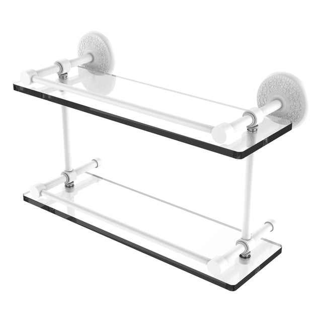 Monte Carlo 16 Inch Double Glass Shelf with Gallery Rail - Walmart.com
