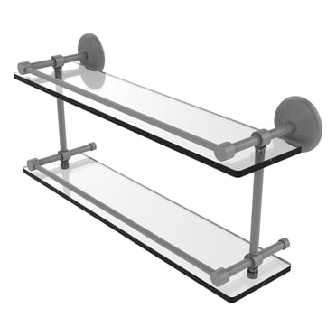 22 Inch Tempered Double Glass Shelf with Gallery Rail - Walmart.com