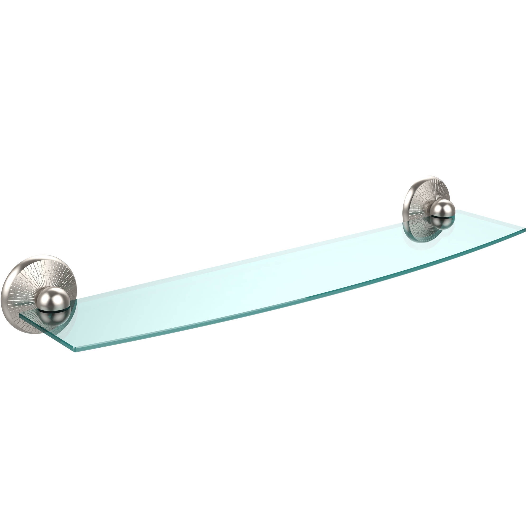 Monte Carlo Collection 24-in Glass Shelf in Satin Nickel - Walmart.com