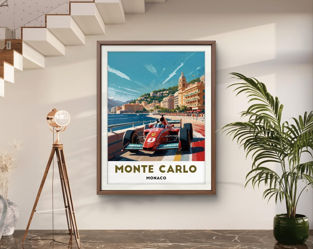 Monte Carlo Monaco Poster – Iconic Formula 1 Race And Coastal City Wall ...
