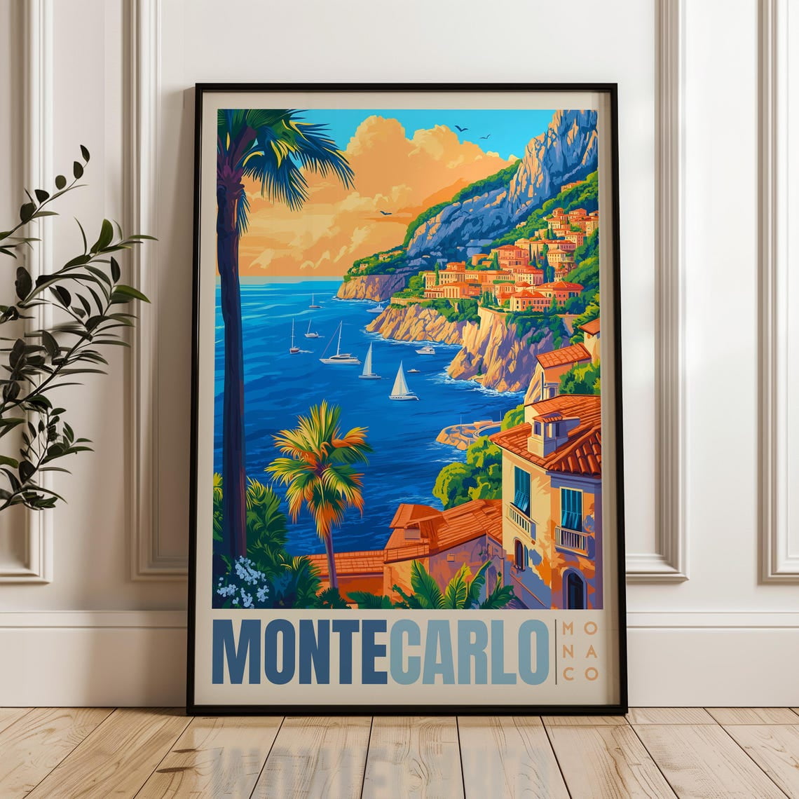 Monte Carlo Travel Print - Monaco Wall Art Poster, European ...