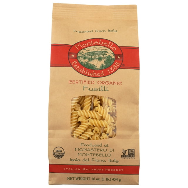 Montebello Organic Fusilli Pasta, 1 Lb - Walmart.com