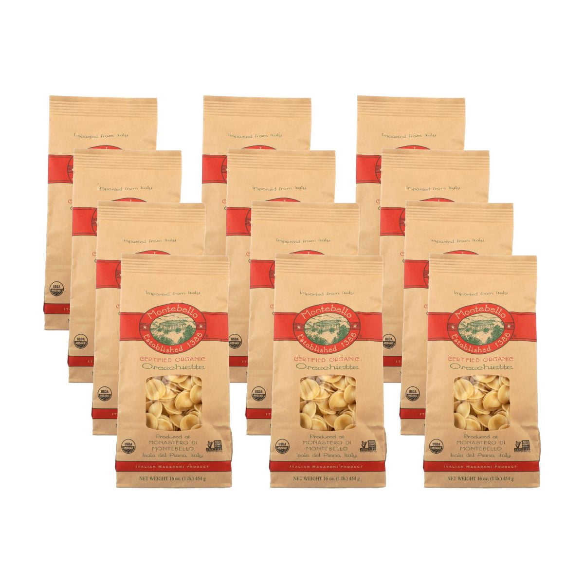 Montebello Organic Orchiette Pasta - Case of 12/1 lb - Pack of 2 ...